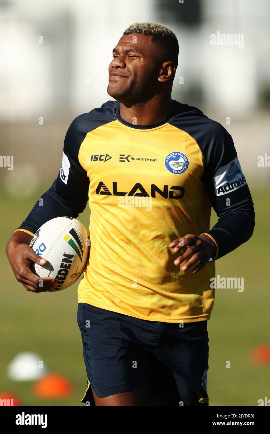Maiko Sivo of the Eels runs during a Parramatta Eels training session ...