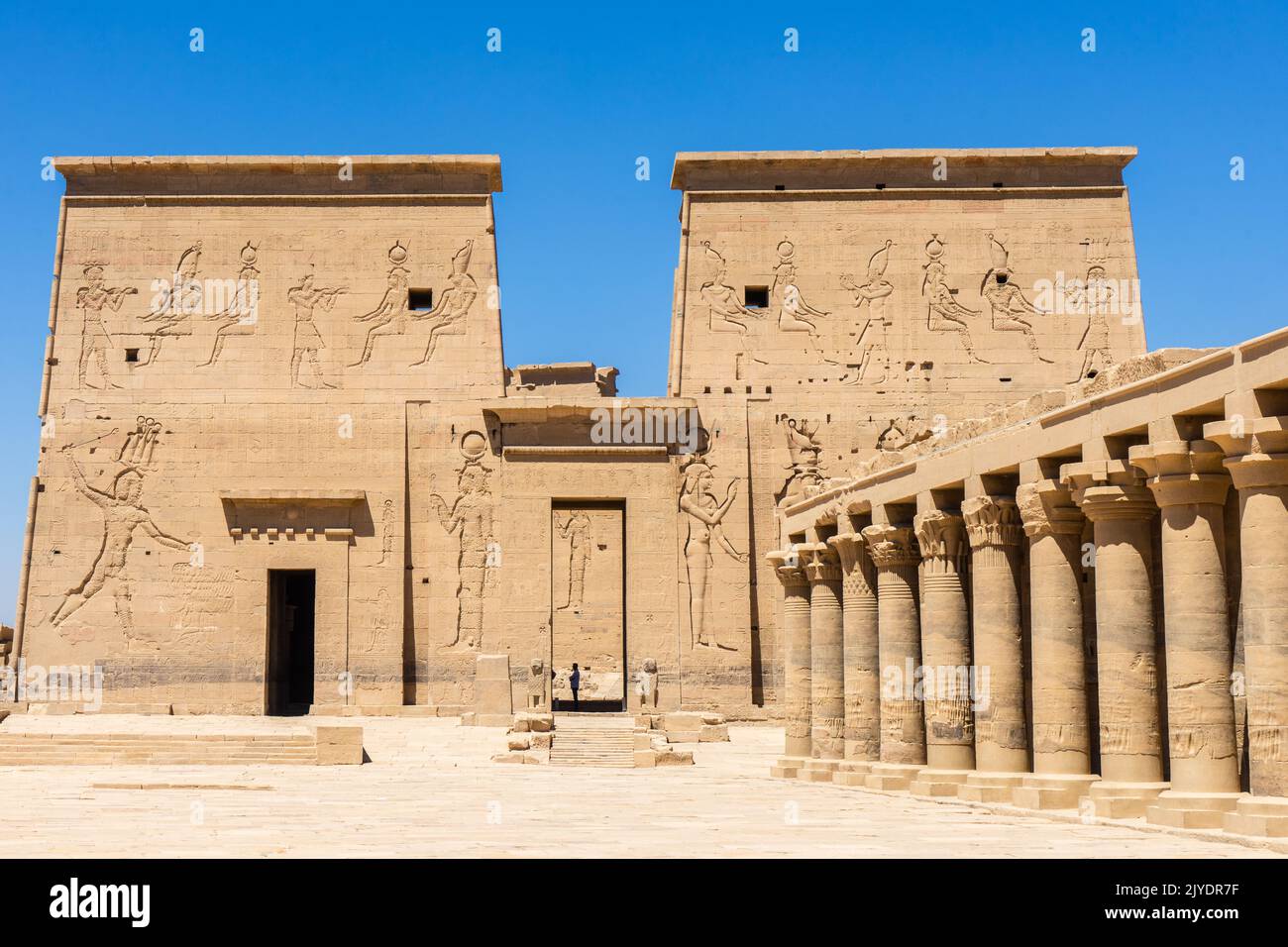 Philae Temple, an Ancient Egyptian temple in the Aswan Low Dam in Egypt ...