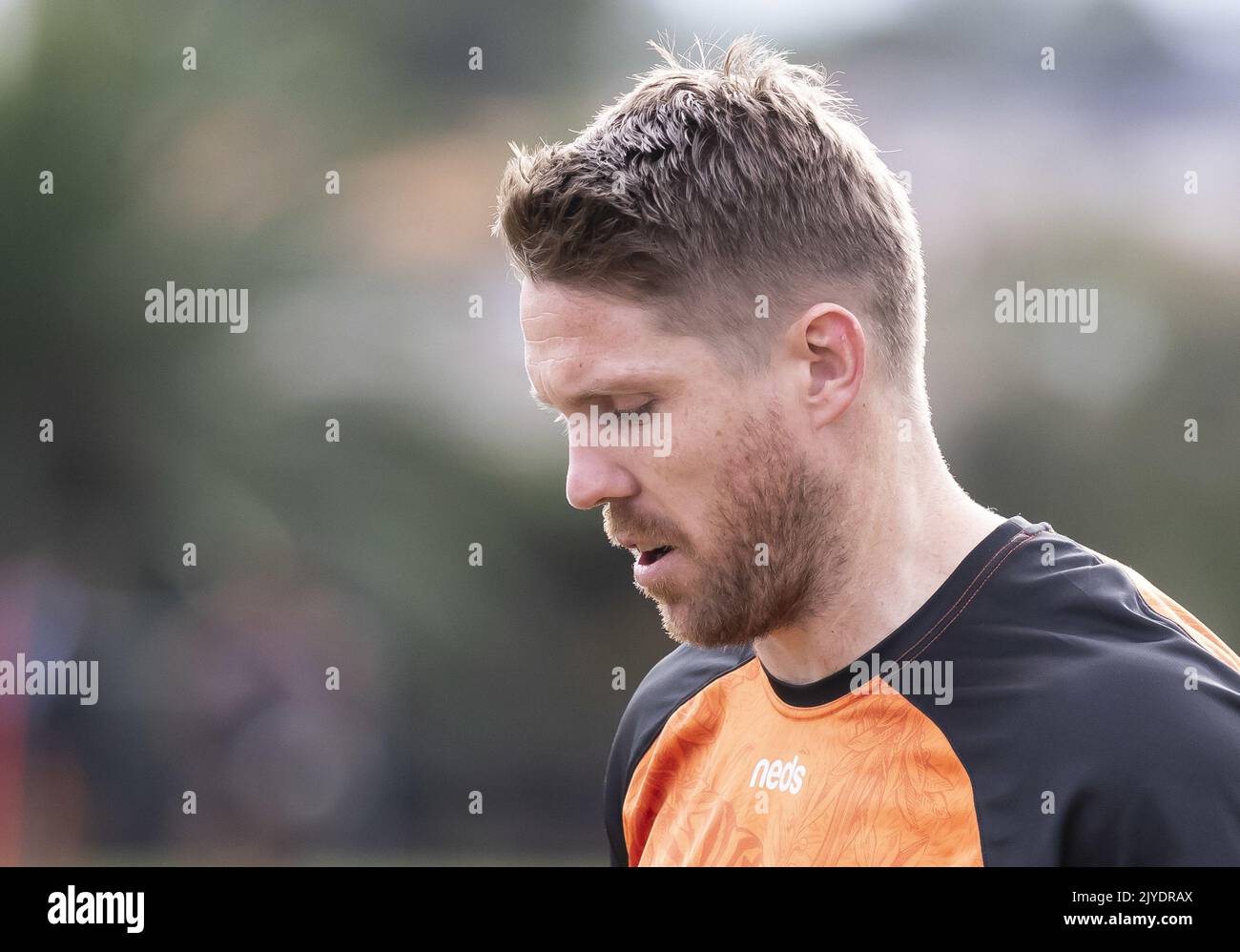 Chris Lawrence during a Wests Tigers NRL training session at St Lukes ...