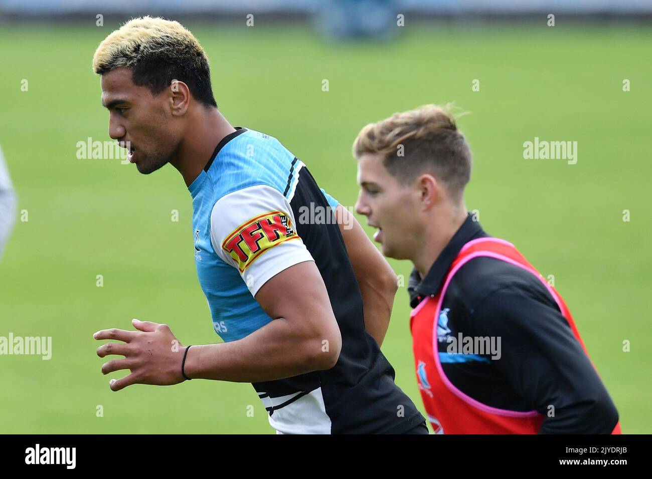 Sharks player Ronaldo Mulitalo (left) during an NRL Cronulla-Sutherland ...