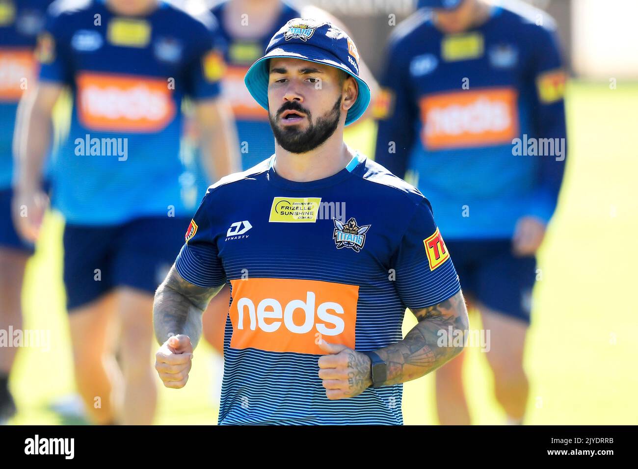 Nathan Peats in action during a Gold Coast Titans NRL training session ...