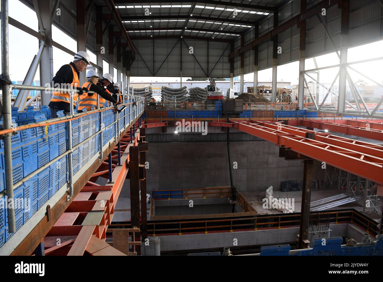 General view of a Metro Tunnel construction site in Melbourne, Thursday ...