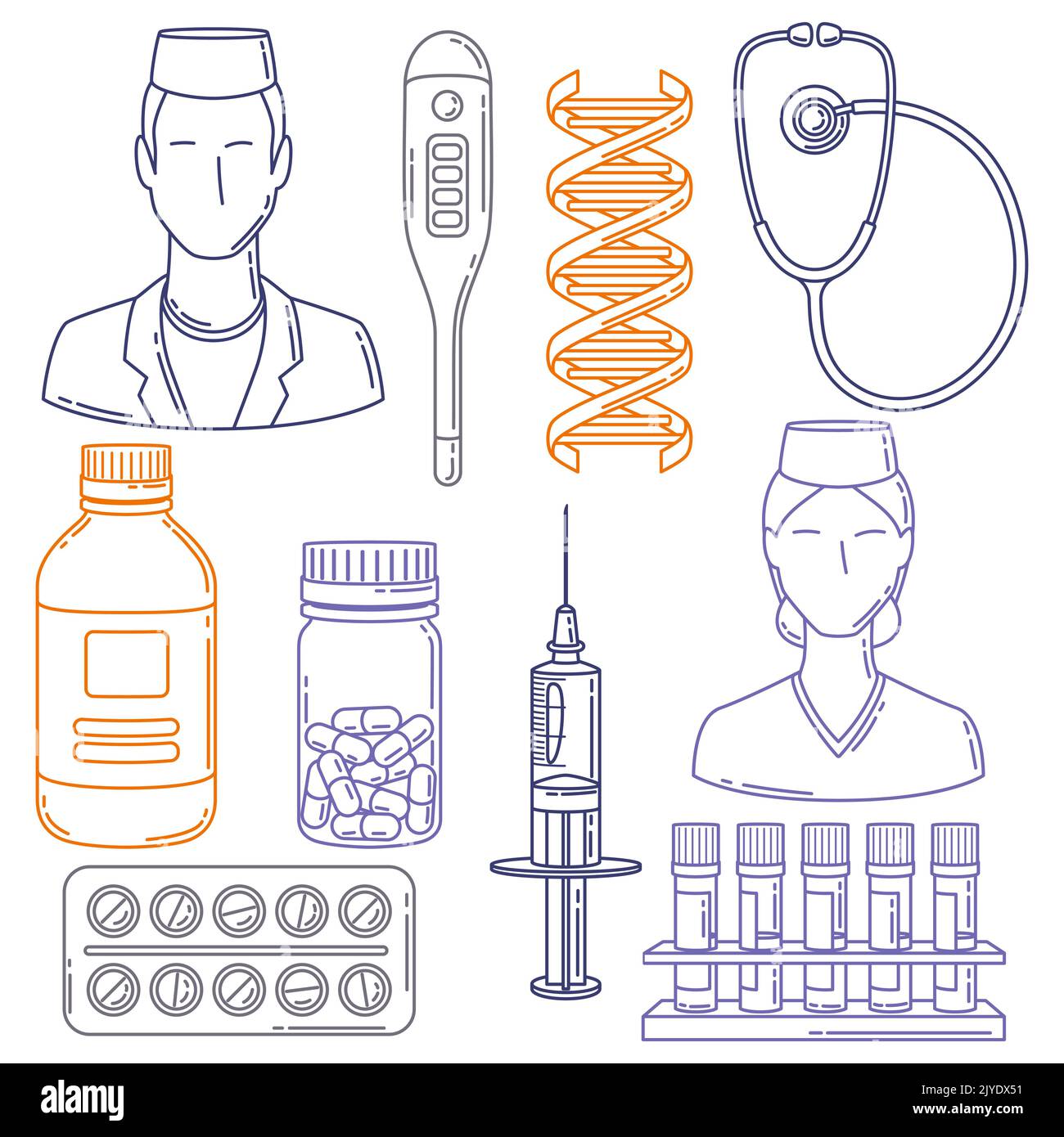 Set of medical and healthcare items. Equipment for pharmacies and hospitals Stock Vector Image ...