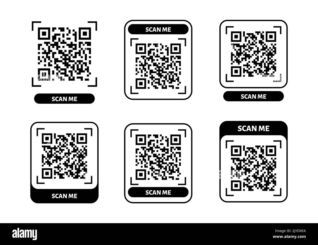 Scan Me Qr Code Design Qr Code For Payment Text Transfer With Scan Me Button Vector