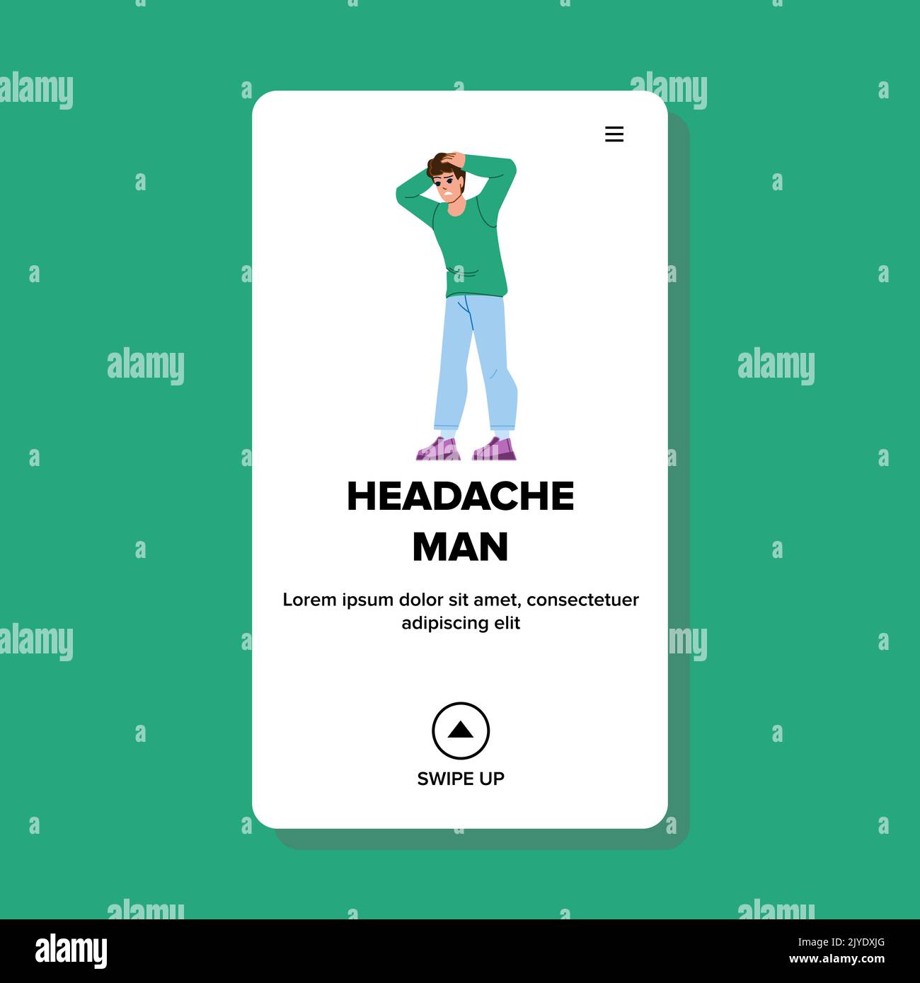 headache man vector Stock Vector Image & Art - Alamy