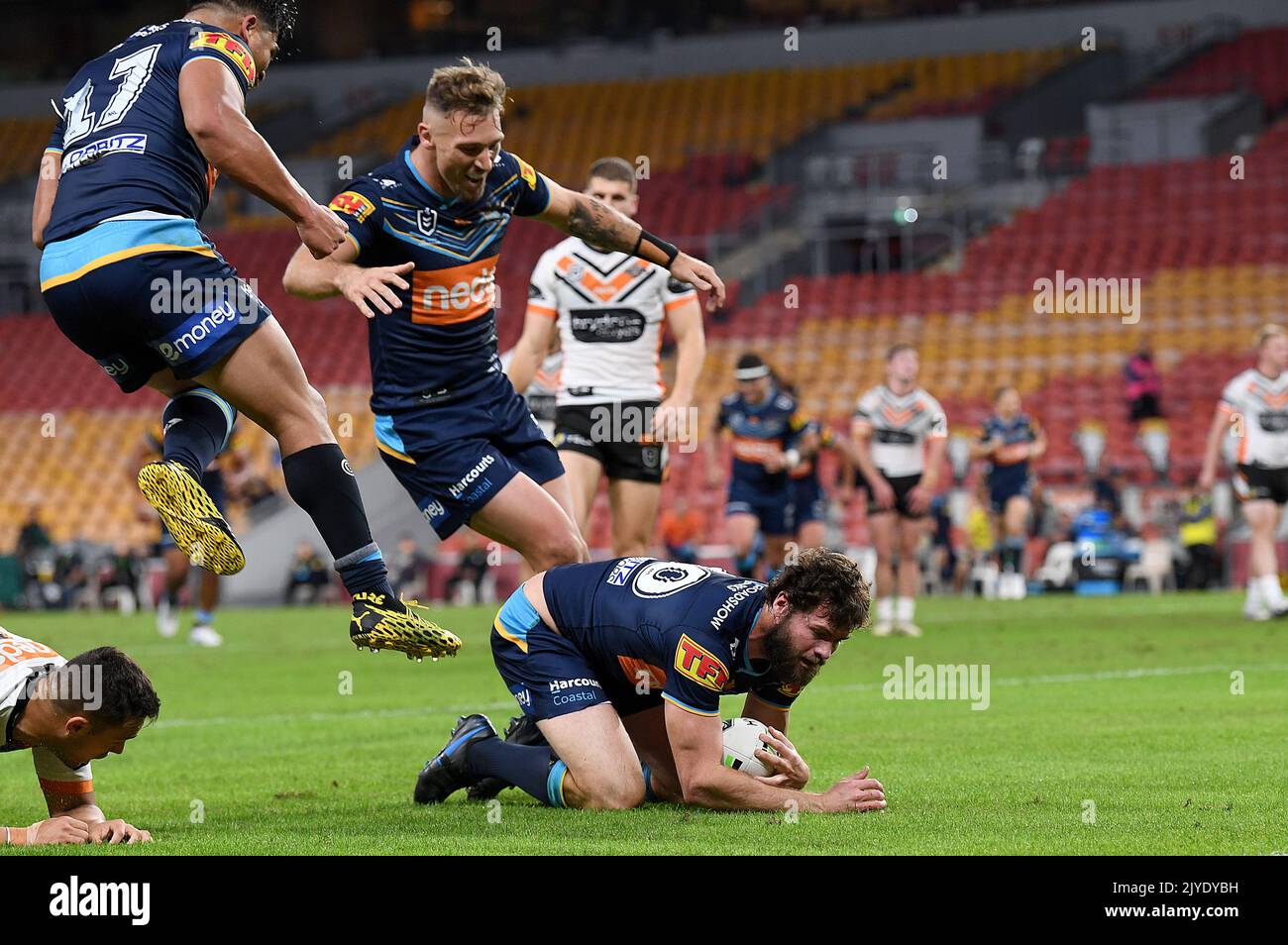 Young Tonumaipea (left) and Bryce Cartwright celebrate with Anthony Don ...