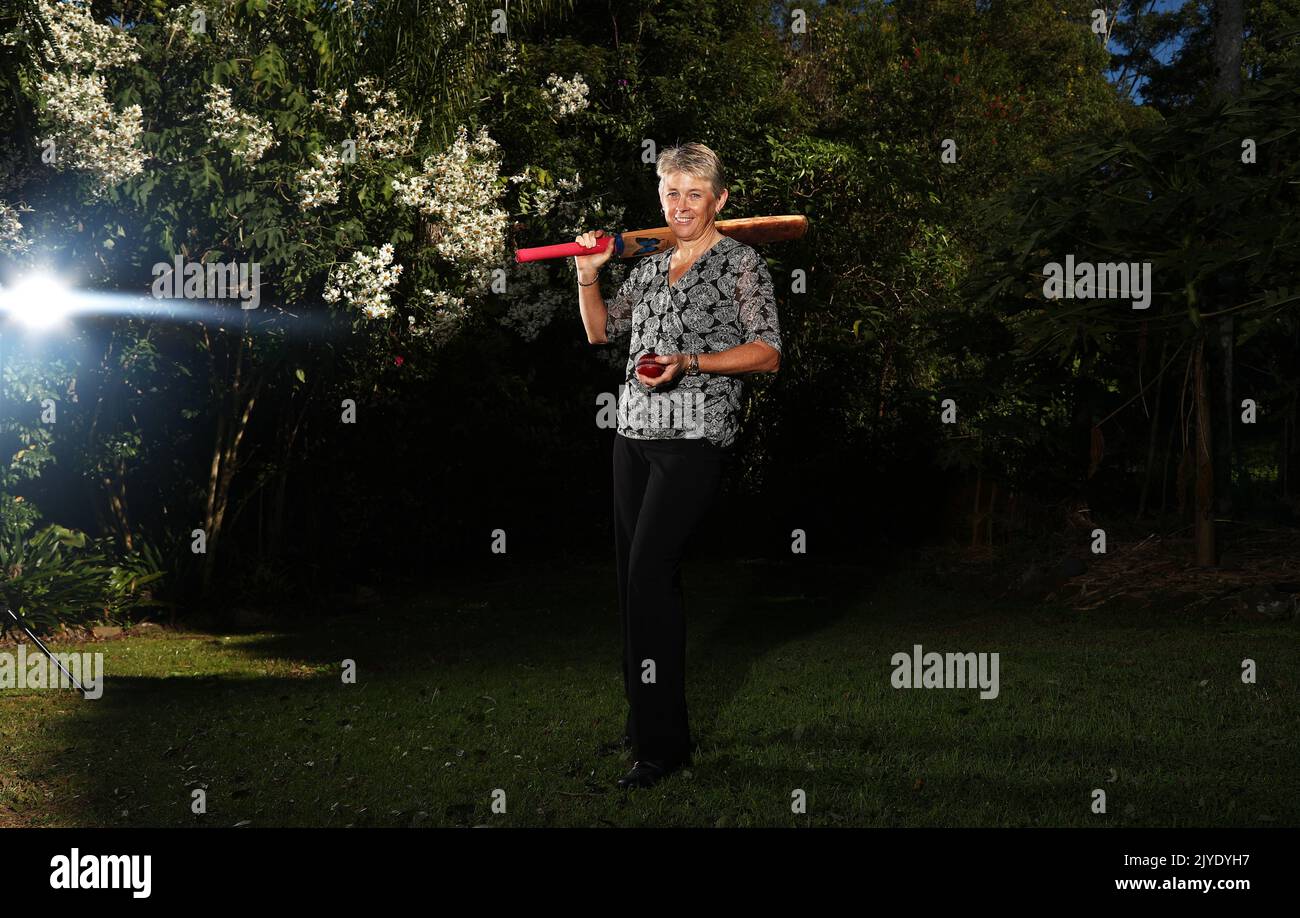 Former Australian women's cricket captain Lyn Larsen poses for a ...