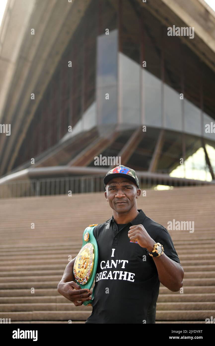 Professional boxer Sakio Bika poses for a photo during a Black Lives ...