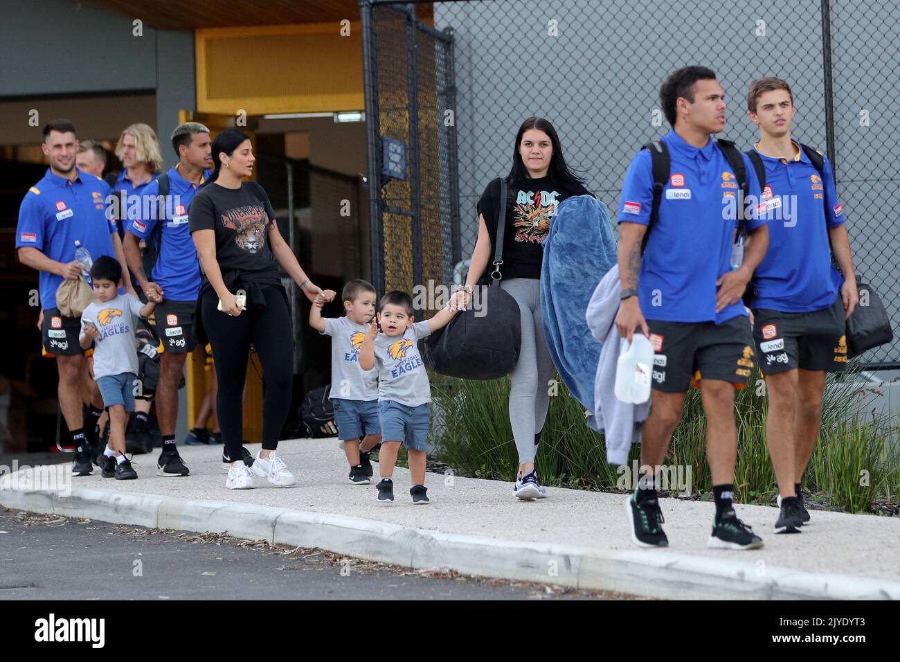 Tim Kelly and his family are seen departing the West Coast Eagles ...