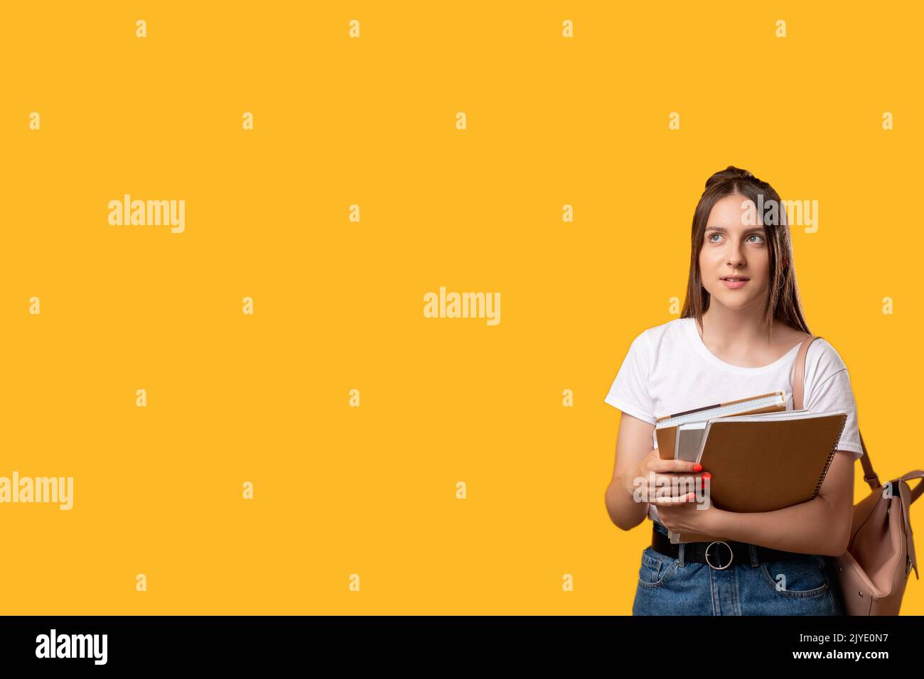 back to school smart student curious young woman Stock Photo - Alamy