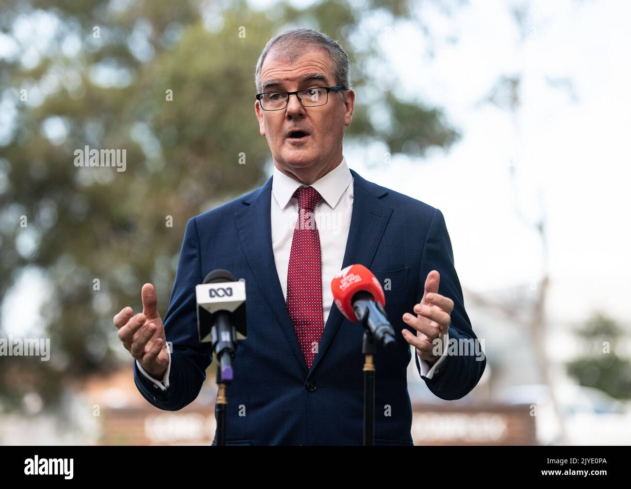Labor MP Michael Daley speaking to media outside Long Bay Correctional ...