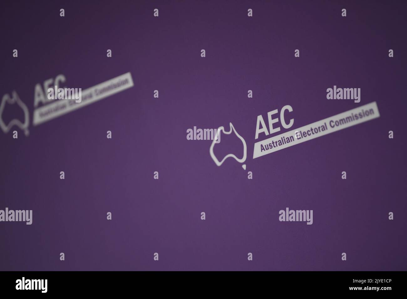 The logo of the Australian Electoral Commission (AEC) is seen during ...