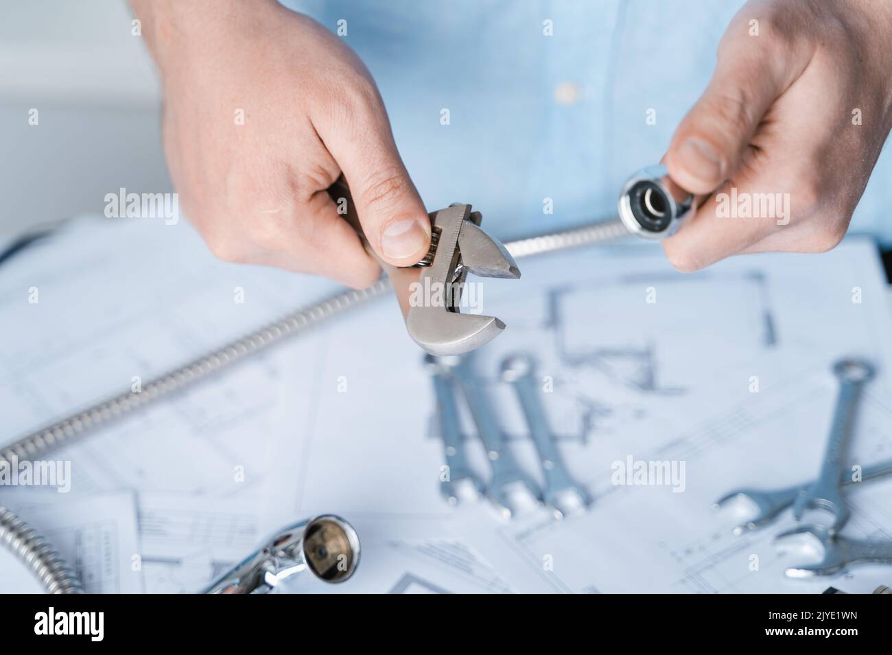 Plumbing project in house.Drawing,diagrams,plan of water supply of ...