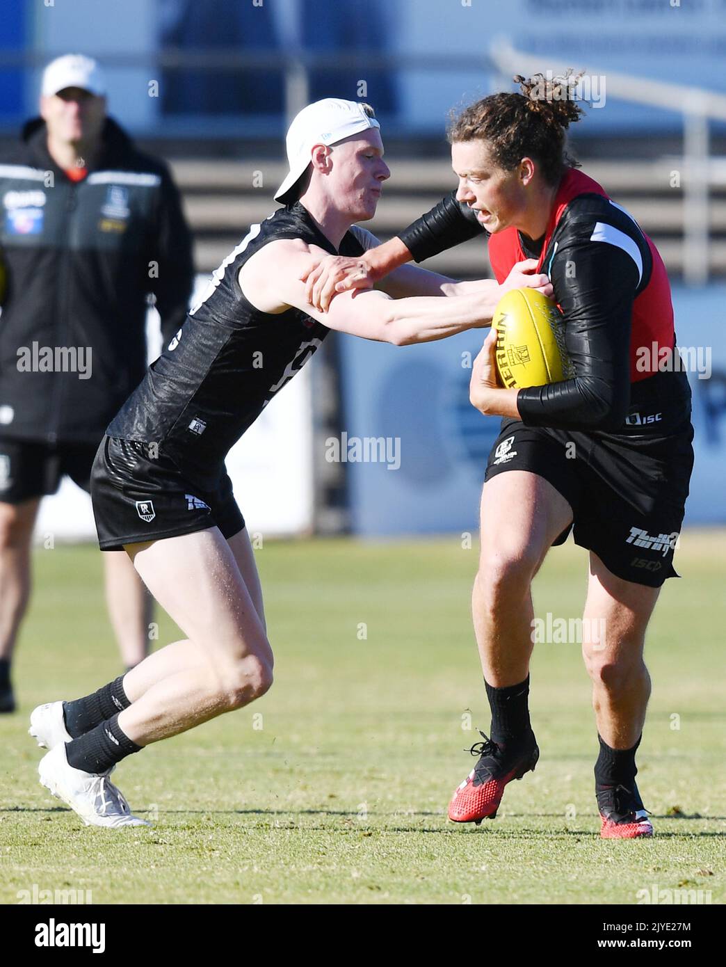 Wylie Buzza of the Power (right) during an AFL Port Adelaide Power ...