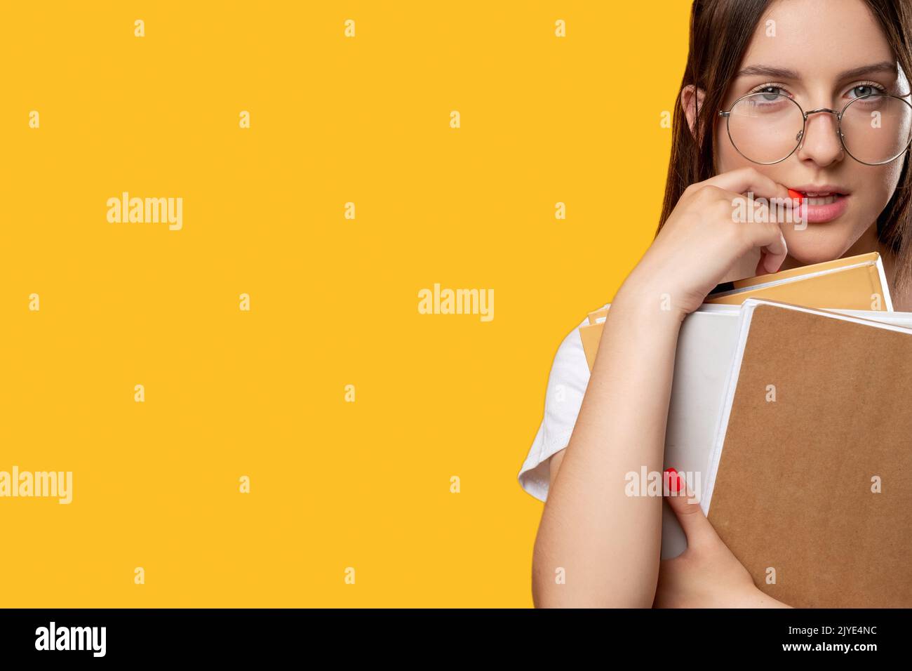 curious student flirting look pretty smart woman Stock Photo - Alamy