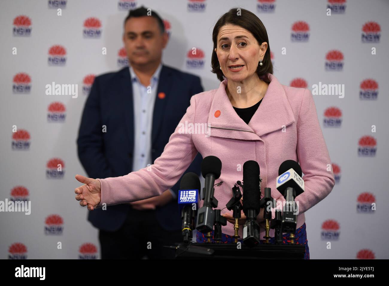 NSW Premier Gladys Berejiklian speaks to the media during a press ...