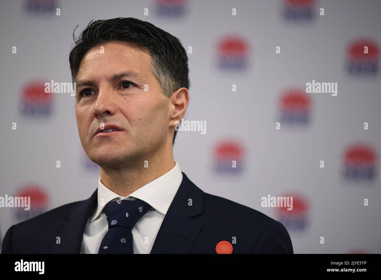 NSW Minister for Customer Service Victor Dominello speaks to the media ...