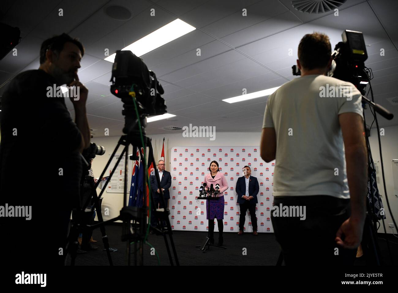NSW Premier Gladys Berejiklian speaks to the media during a press ...