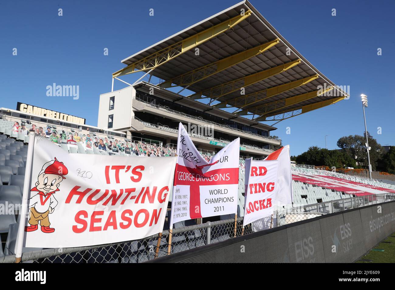An empty Campbelltown Stadium ahead of the Round 5 NRL match between ...