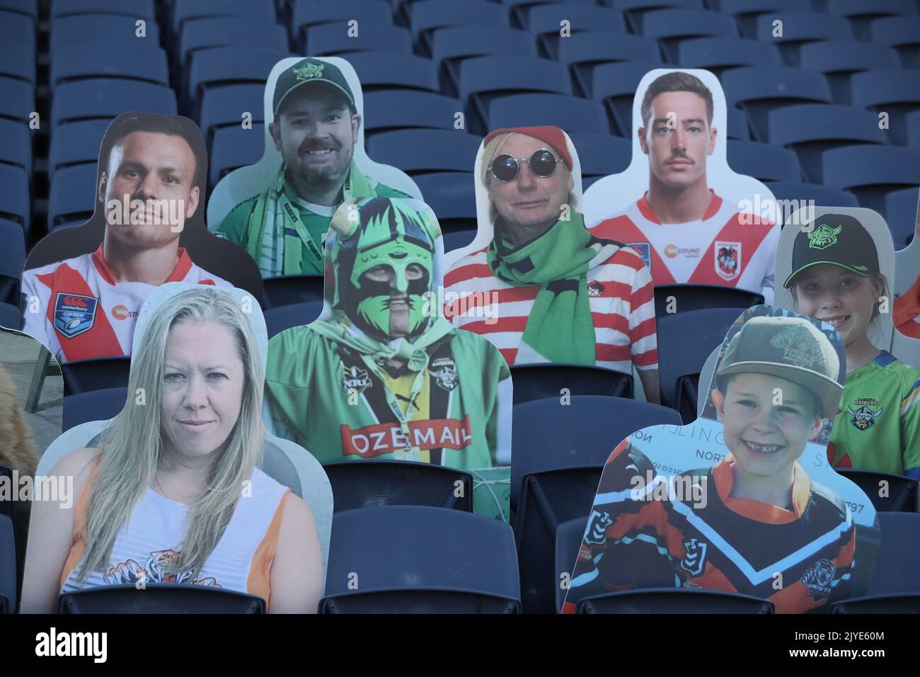 The cardboard cut out spectators ahead of the Round 5 NRL match between ...