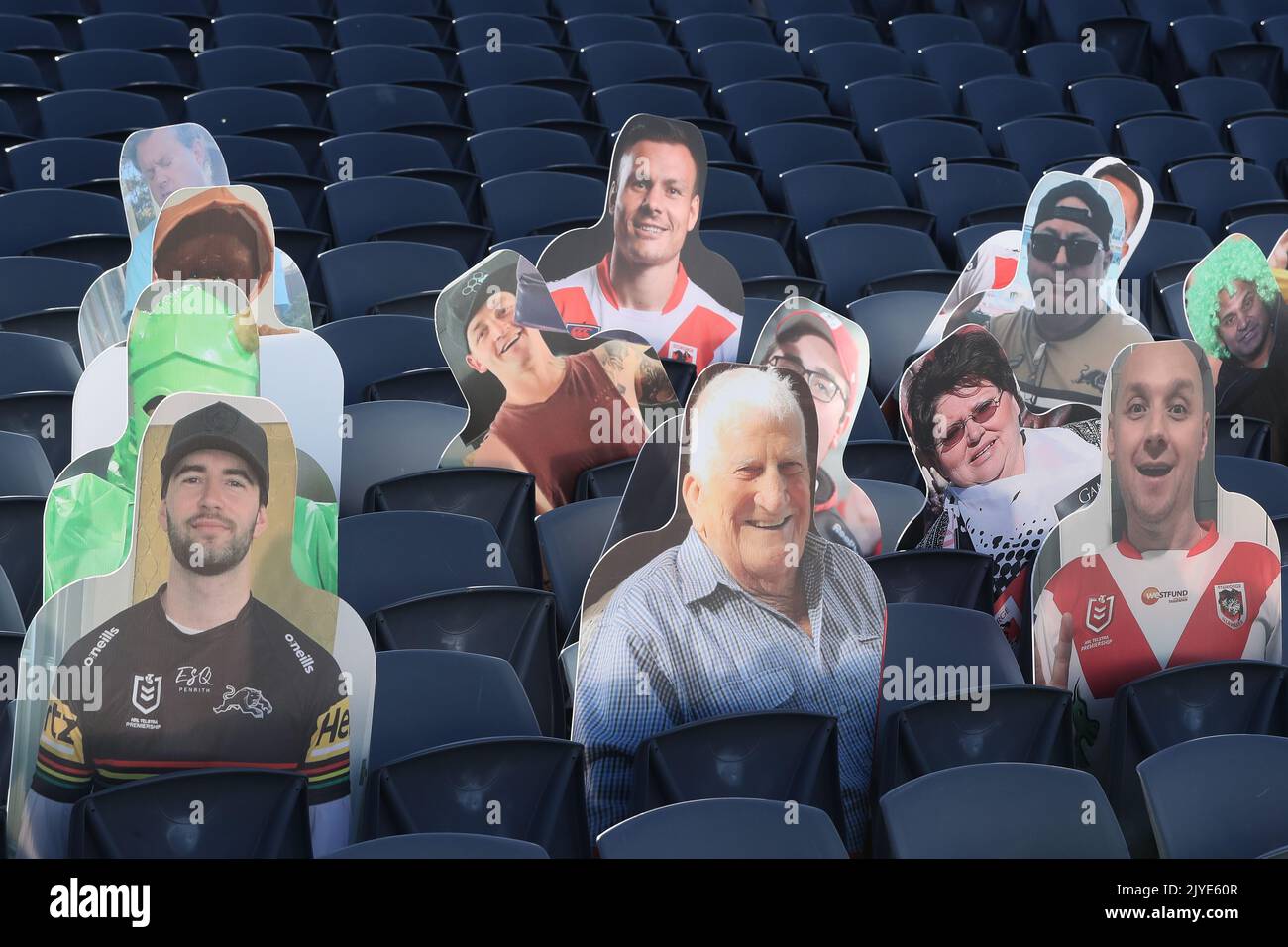 The cardboard cut out spectators ahead of the Round 5 NRL match between ...