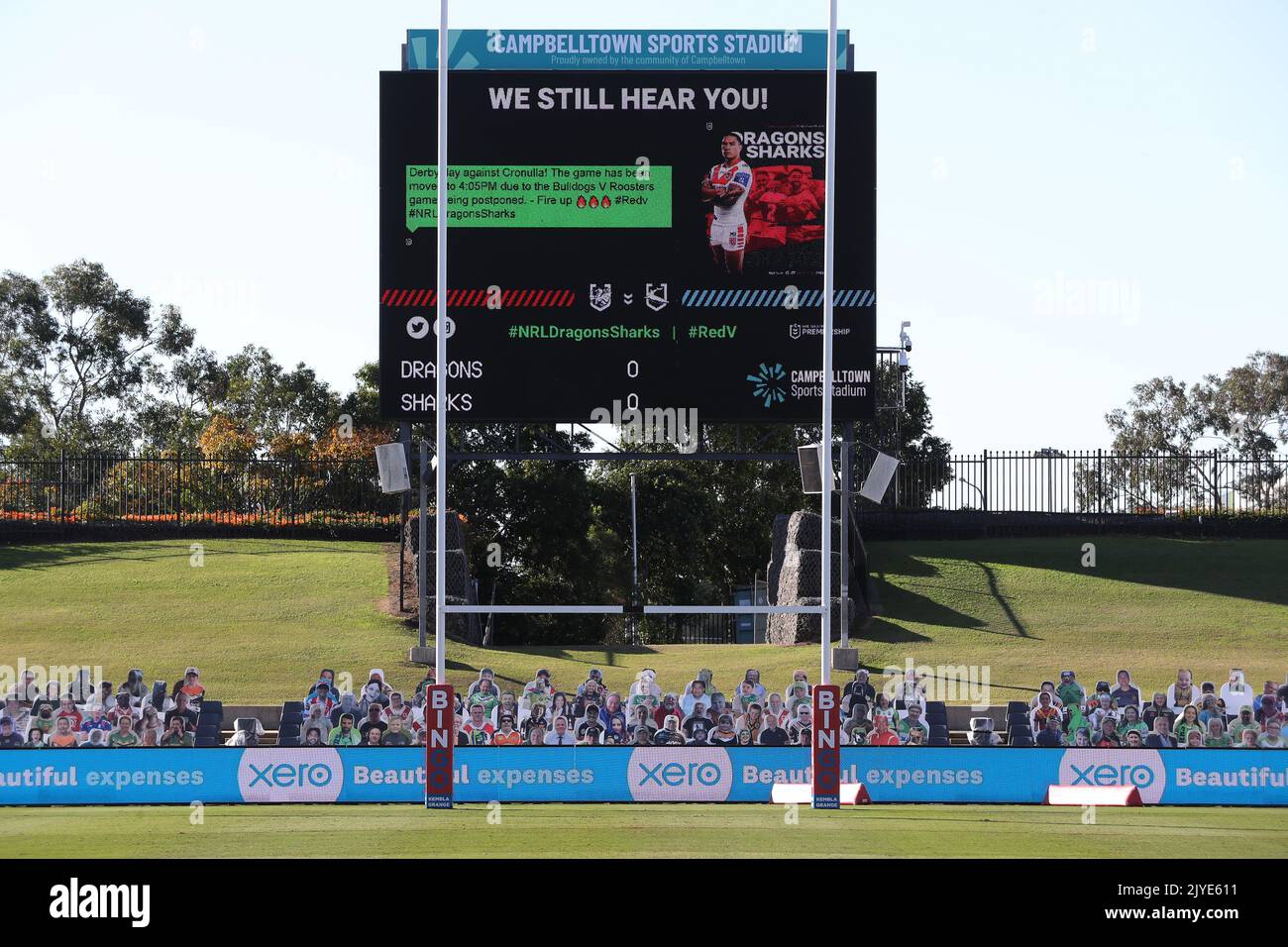 The cardboard cut out spectators ahead of the Round 5 NRL match between ...