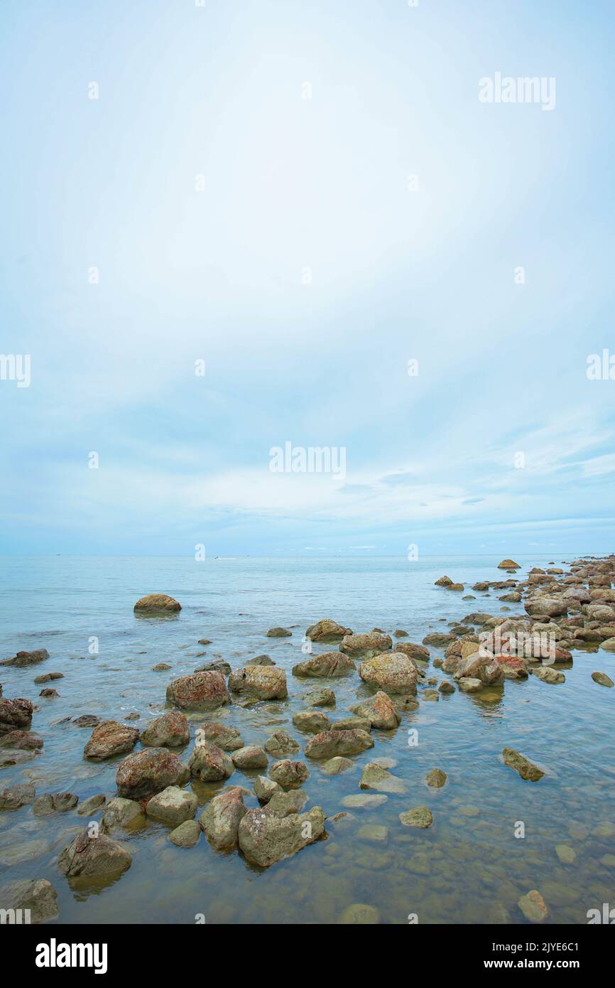 Beautiful rock beach named Had Hin Ngam at Sichon district, Nakhon Si ...