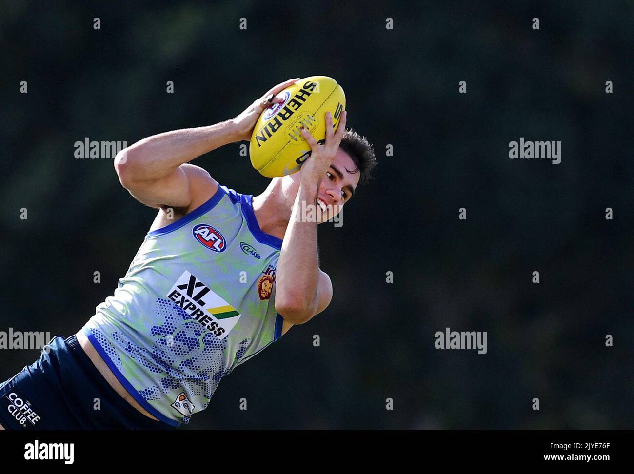 Brisbane Lions player Brandon Starcevich is seen during training at ...