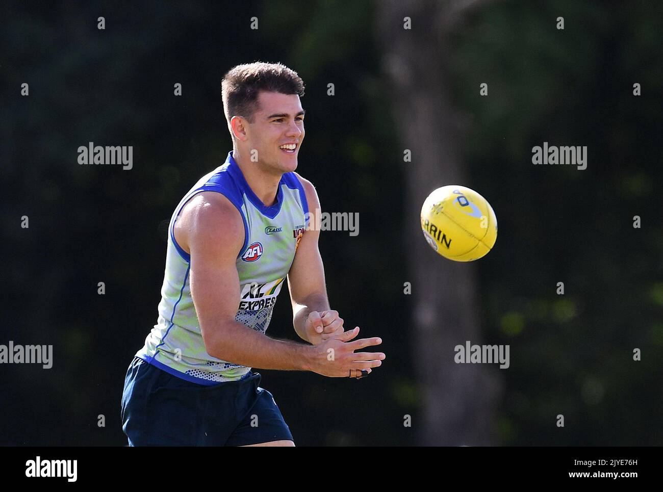 Brisbane Lions player Brandon Starcevich is seen during training at ...