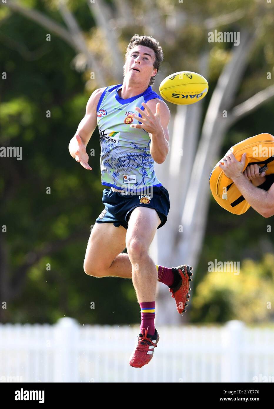 Brisbane Lions player Noah Answerth is seen during training at Leyshon ...