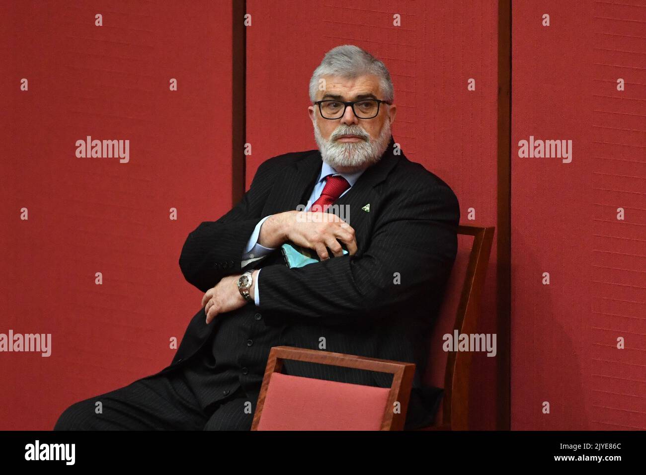 Labor Senator Kim Carr in the Senate chamber at Parliament House in ...