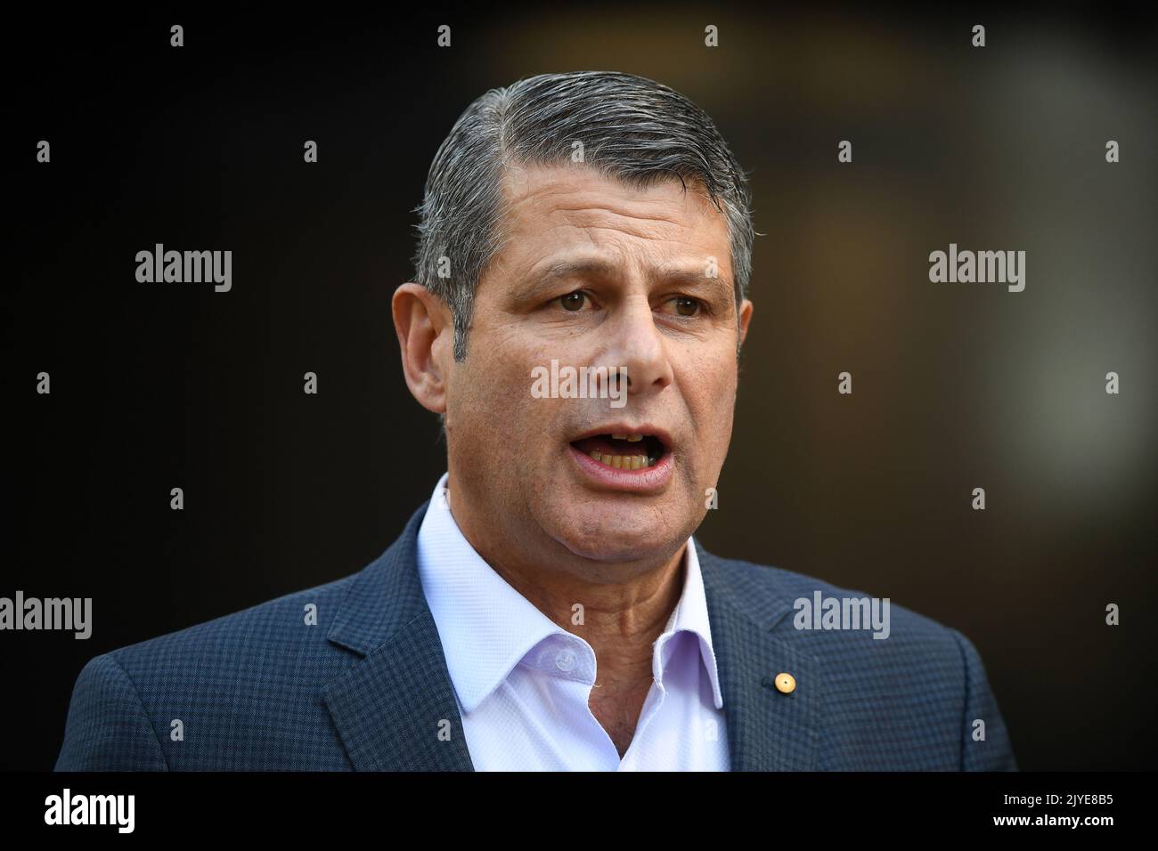 Former Victorian Premier Steve Bracks speaks to media in Melbourne ...