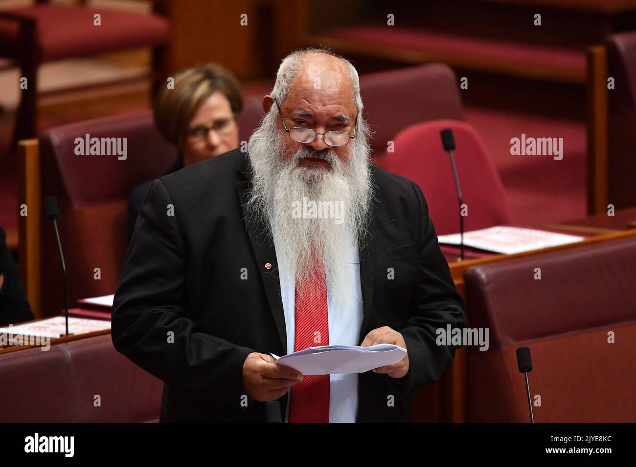 Labor Senator Pat Dodson speaks on reconciliation in a speech in the ...