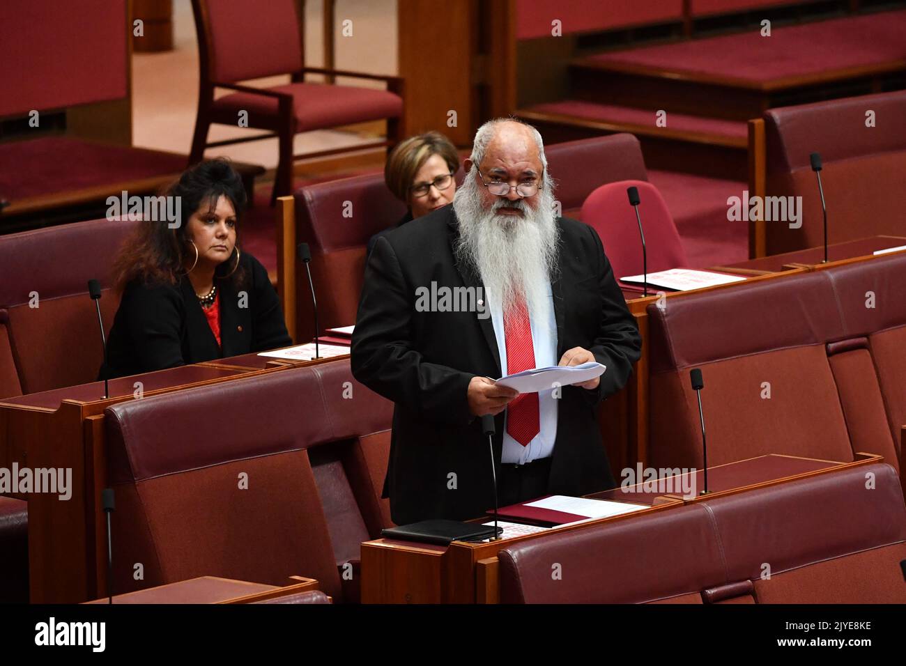 Labor Senator Pat Dodson speaks on reconciliation in a speech in the ...