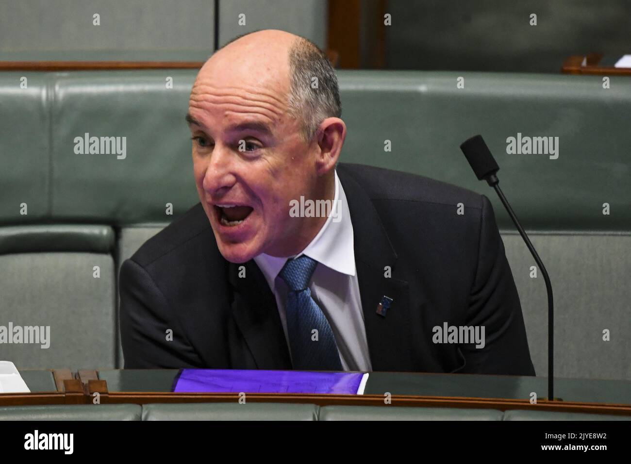 Australian Government Services Minister Stuart Robert speaks during ...