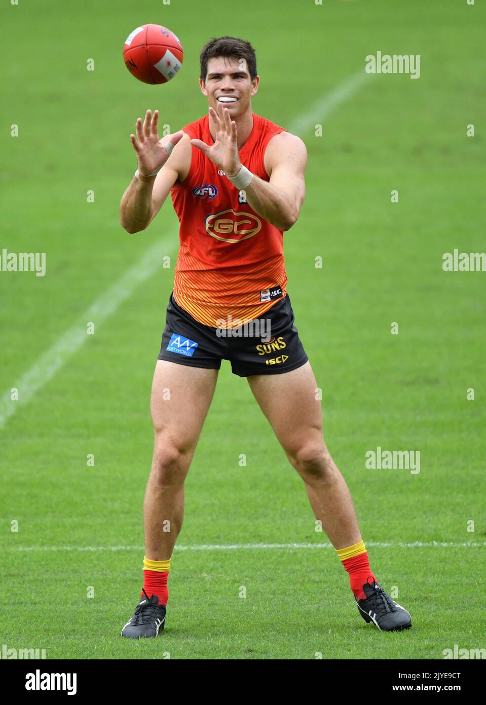 Sam Collins is seen during an AFL Gold Coast Suns training session at ...