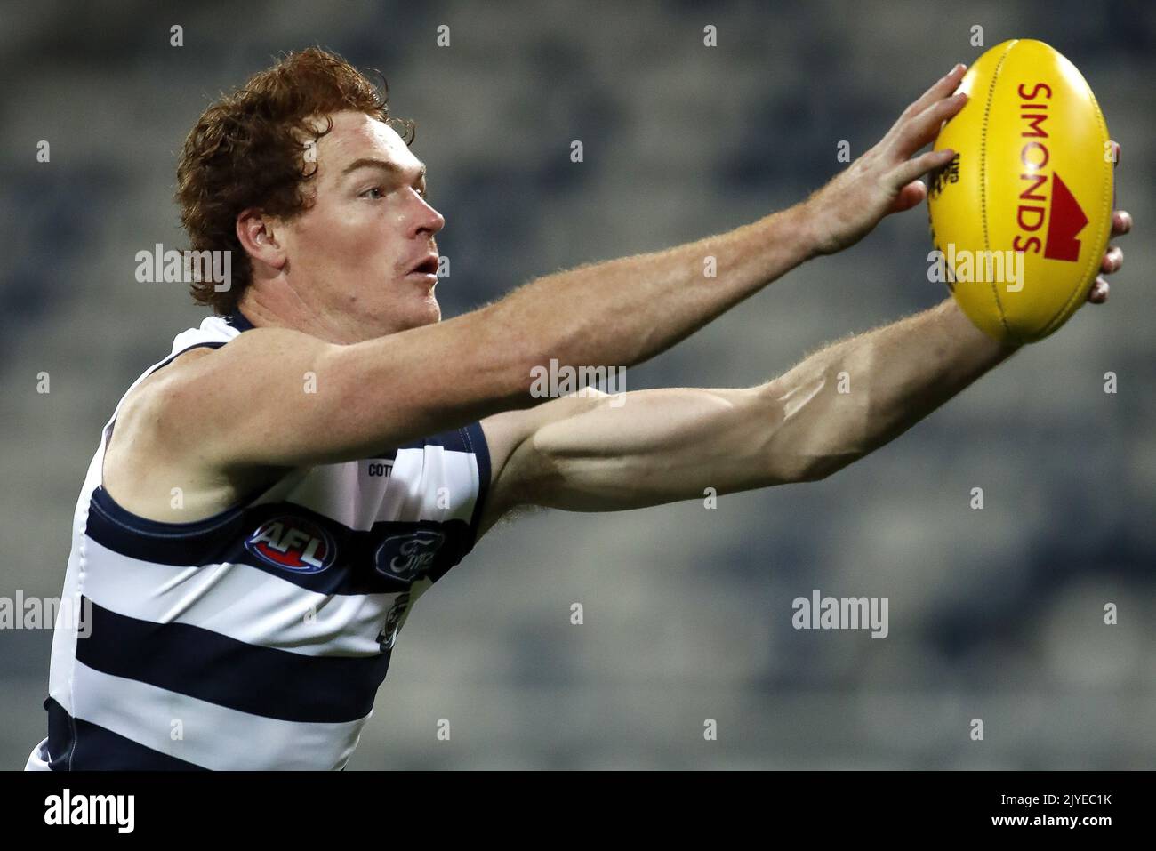 Gary Rohan of the Cats in action during the Round 3 AFL match between ...