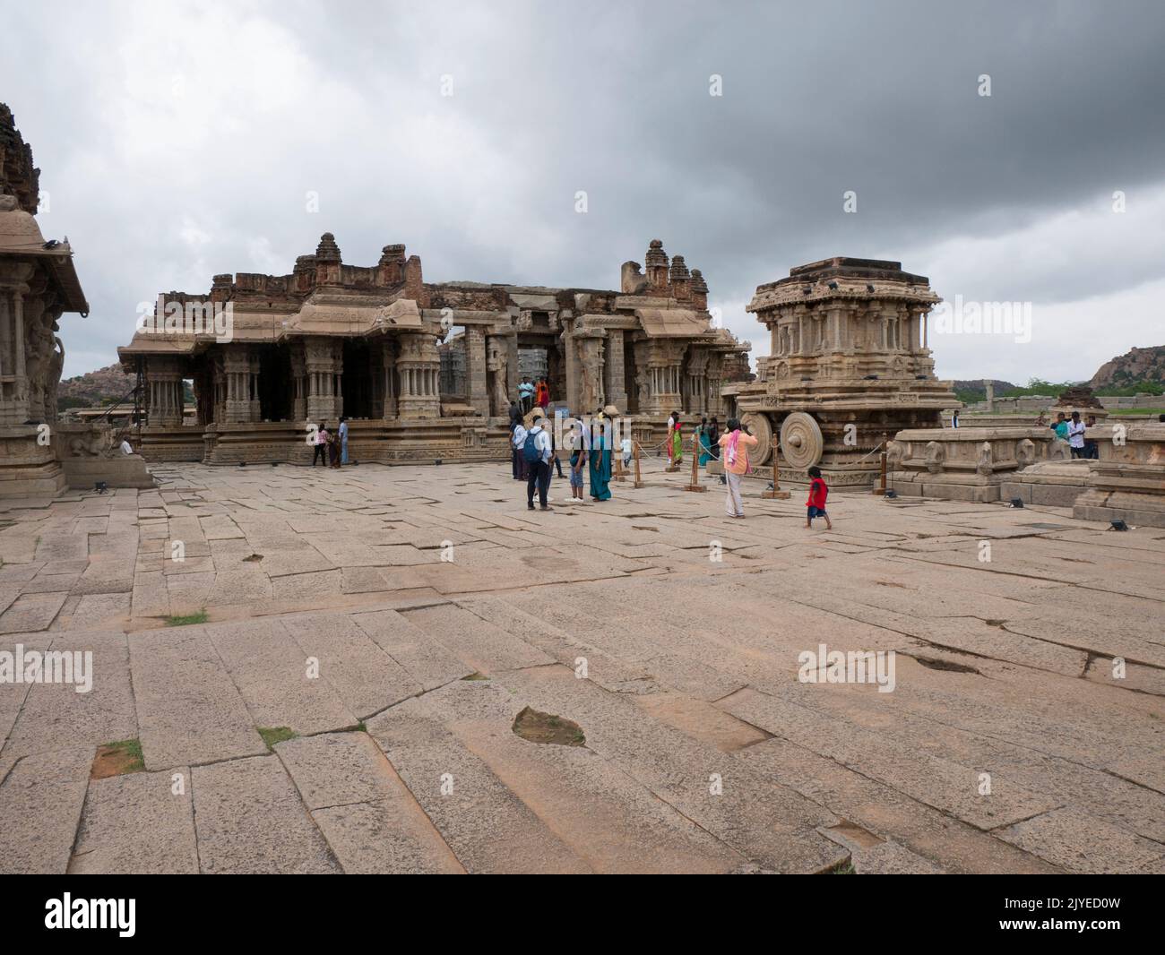 Ancient Vitthala temple and stone chariot at Hampi state Karnataka ...