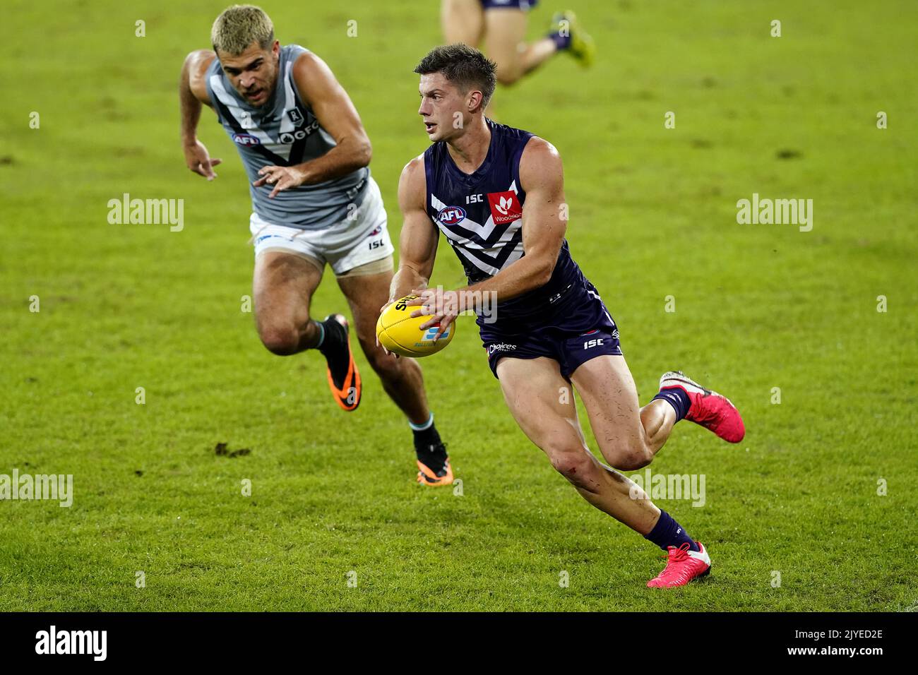 Darcy Tucker of the Dockers during the Round 3 AFL match between the ...