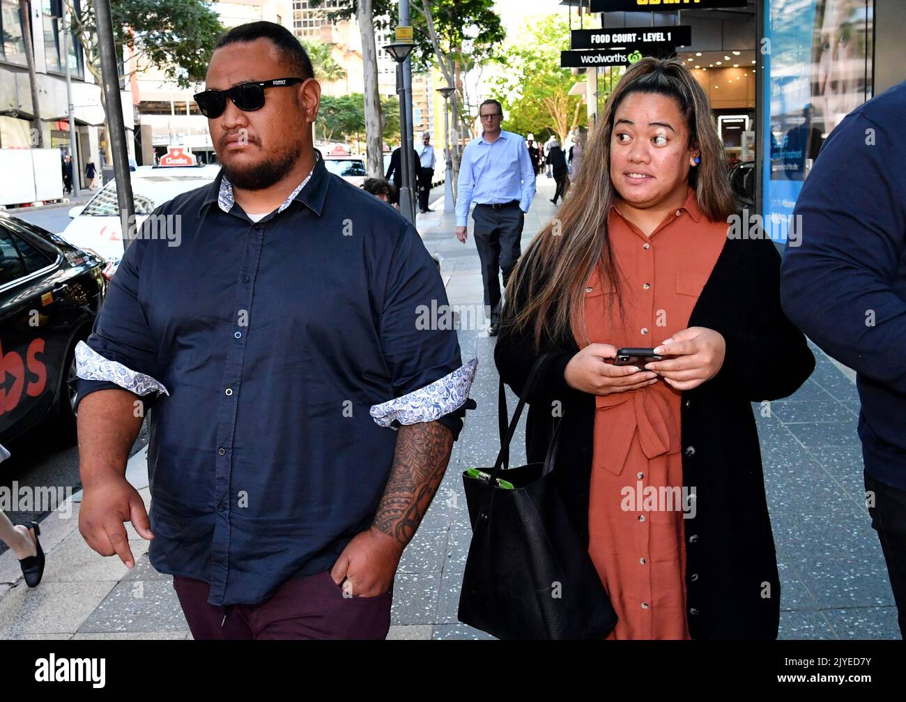 Jason( left) and Wendy Taniela (right) are seen leaving a QCAT ...