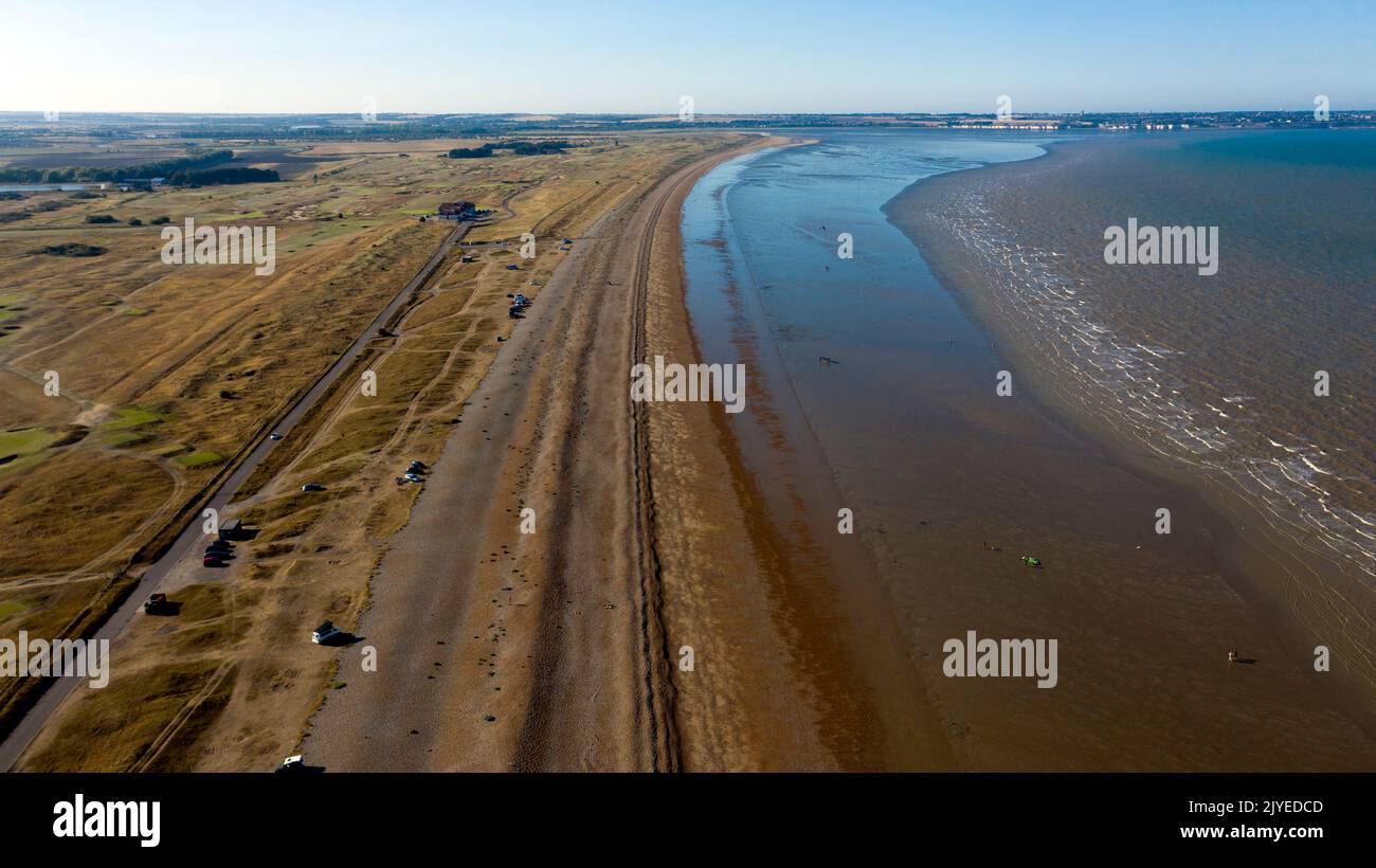 Aerial view of Sandwich Bay and Royal St George's Golf Linx ,looking ...