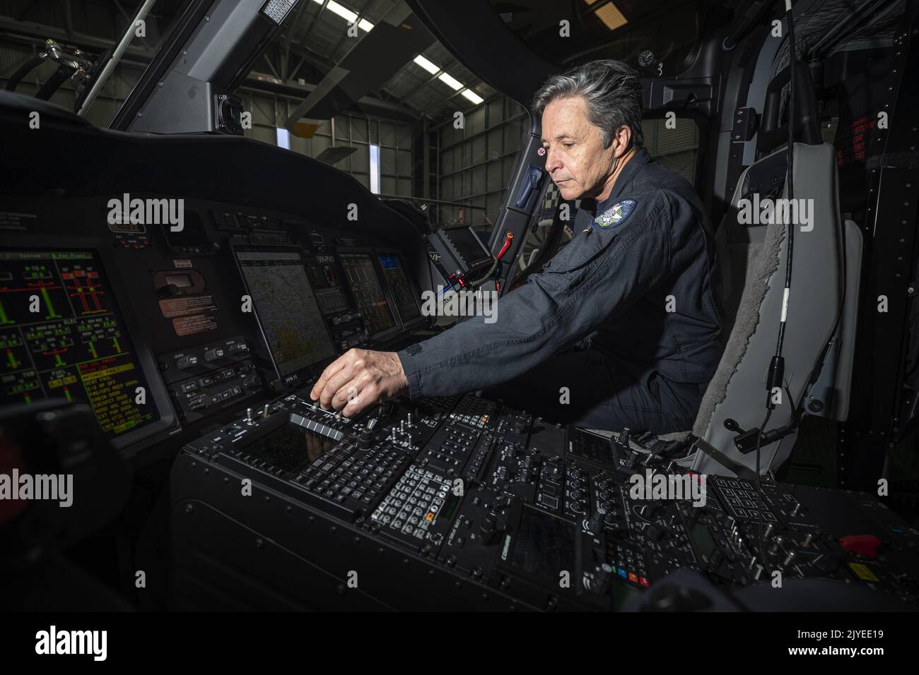 Victoria Police Air Wing Chief Pilot Rob Rogel poses for a photograph ...