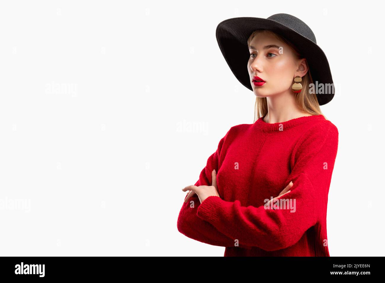 stylish woman trend look fashion model female Stock Photo - Alamy
