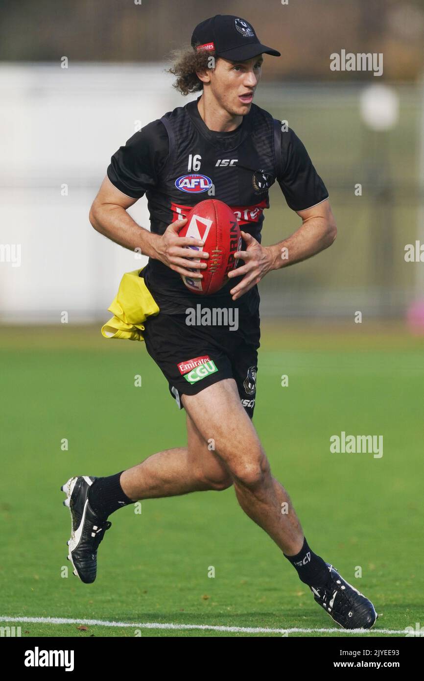 Chris Mayne of the Magpies during an AFL Collingwood Magpies training ...