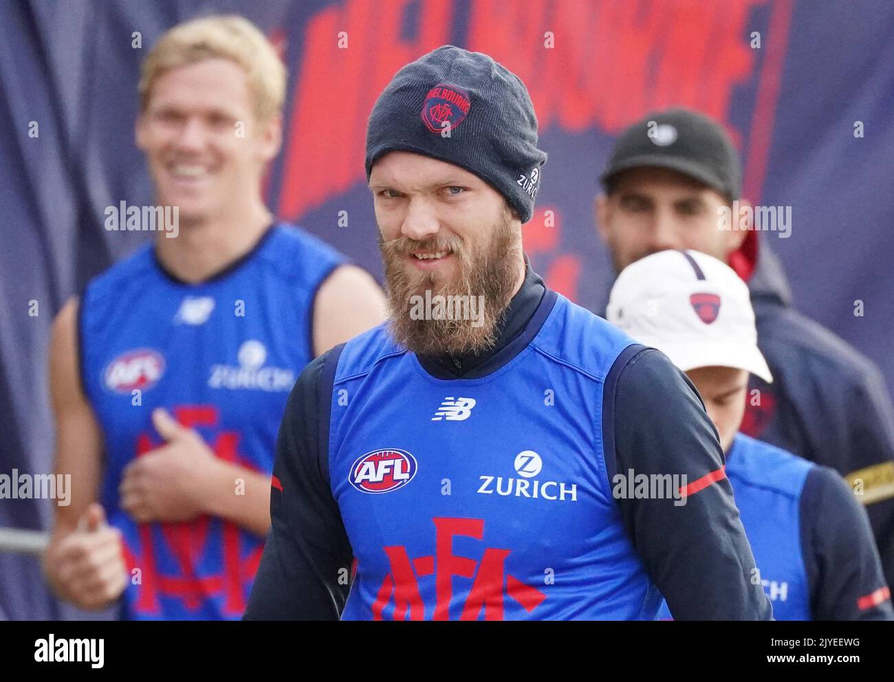 Max Gawn of the Demons arrives during an AFL Melbourne Demons training ...