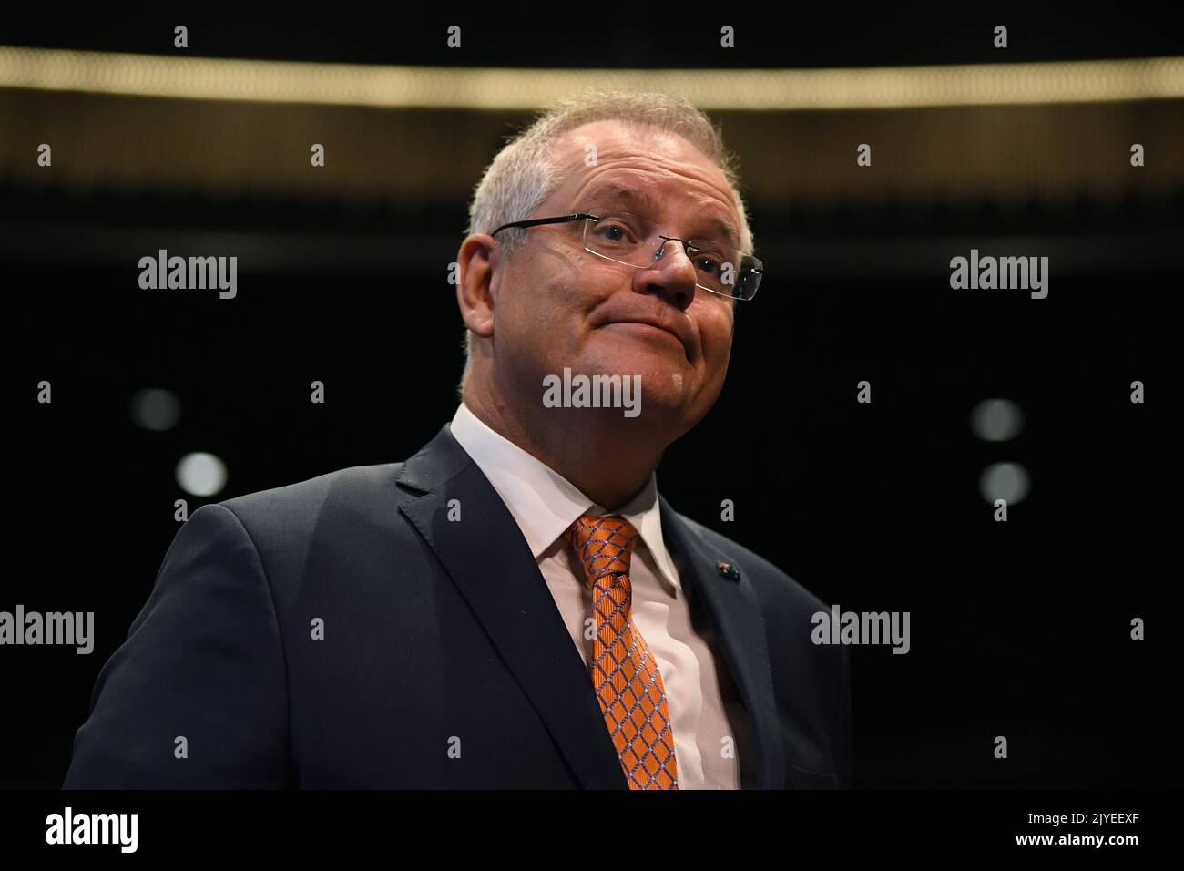 Australian Prime Minister Scott Morrison speaks to the media in the ...