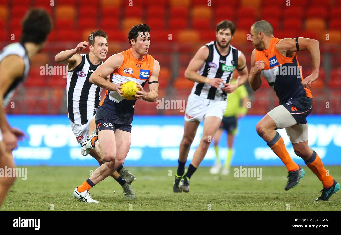 Lachlan Ash of the Giants in action during the Round 4 AFL Match ...