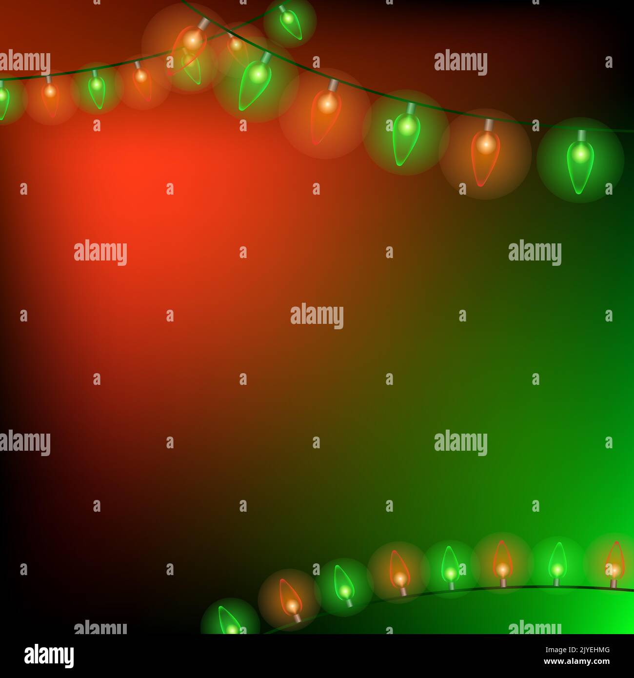 Red and green christmas background with lights. Background for post ...