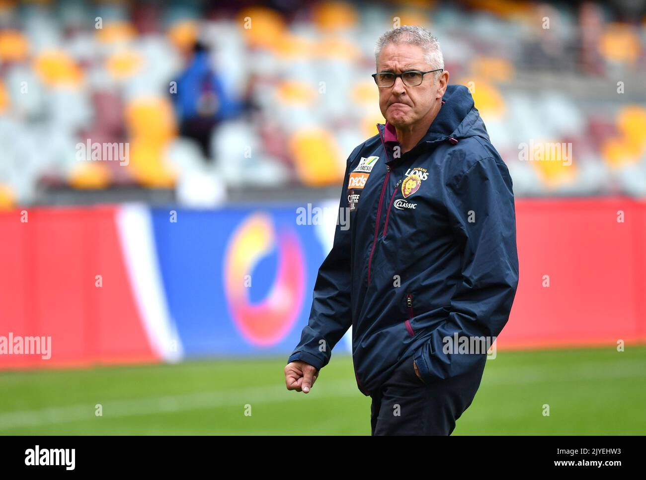 Lions coach Chris Fagan is seen before the Round 4 AFL match between ...