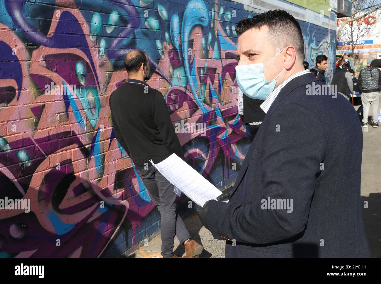 Iman Bekim Hasani of the Albanian Mosque in Carlton helps out with ...